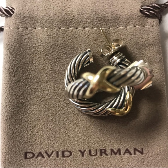 David Yurman | Jewelry | David Yurman Silver And Gold Hoop Earrings ...